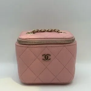 CHANEL | Bags | Chanel Caviar Quilted Mini Vanity Case With Chain In ...